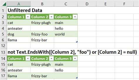 Microsoft Excel Power Query Why Do Text Filters Remove Null Values