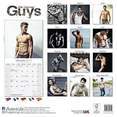 Hot Guys Calendar Shirtless Men Calendar Calendars 2017 2018 Wall