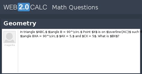 View Question Geometry