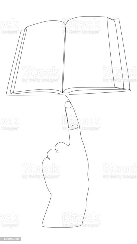 One Continuous Line Of Hand With Multiple Books Thin Line Illustration Vector Concept Contour