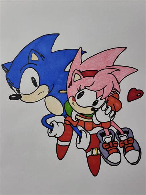 Classic Sonic And Classic Amy By Masaxmune23 On Deviantart