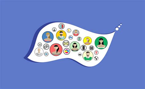 소셜 네트워크 벡터 개념입니다 웹 사이트 인포그래픽 디자인을 위한 플랫 디자인 일러스트레이션 통신 시스템 및 기술 고객 참여에 대한 스톡 벡터 아트 및 기타 이미지 Istock