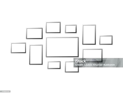 프레임 콜라주 템플릿 사진 프레임 모형 무드 보드 및 브랜딩 프리젠 테이션 사실적인 사진 프레임 세트 벽 갤러리입니다 벡터 일러스트레이션 개체 그룹에 대한 스톡 벡터 아트