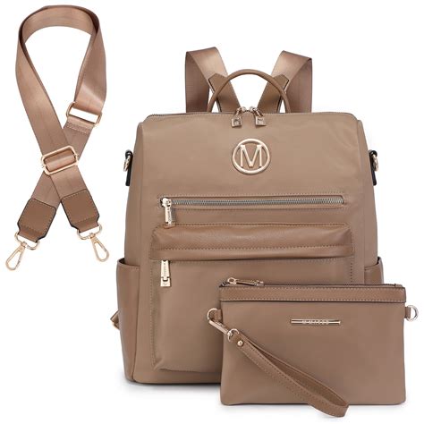 Mkp Women Nylon Water Resistant Backpack Purse Convertible Large Ladies Designer Rucksack Travel