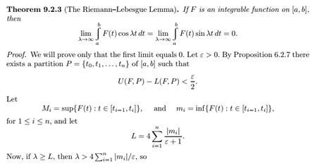 Real Analysis A Difficulty In Understanding The Proof Of Riemann Lebesgue Lemma Mathematics