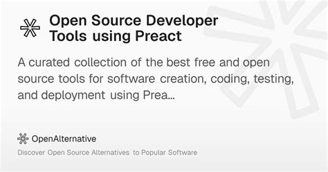 Open Source Developer Tools Using Preact Openalternative