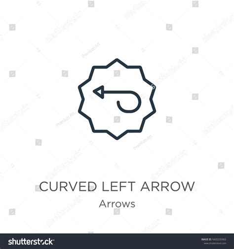Curved Left Arrow Icon Thin Linear Curved Left Royalty Free Stock
