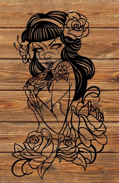 Cartoon Zombie Pin Up Girl
