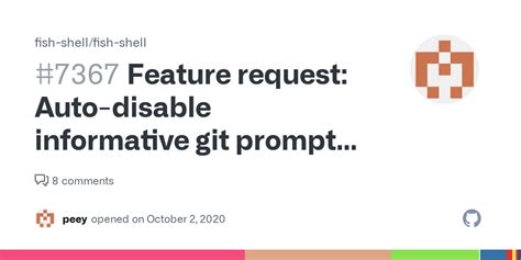 Feature Request Auto Disable Informative Git Prompt When Slow · Issue