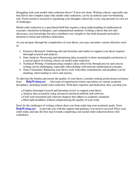 Model Order Reduction Thesis Pdf Matrix Mathematics