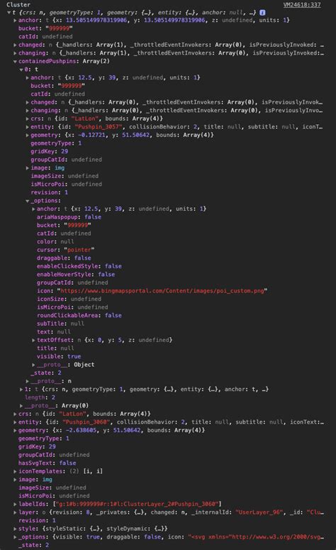 javascript bing maps cannot set and access pushpins properties in