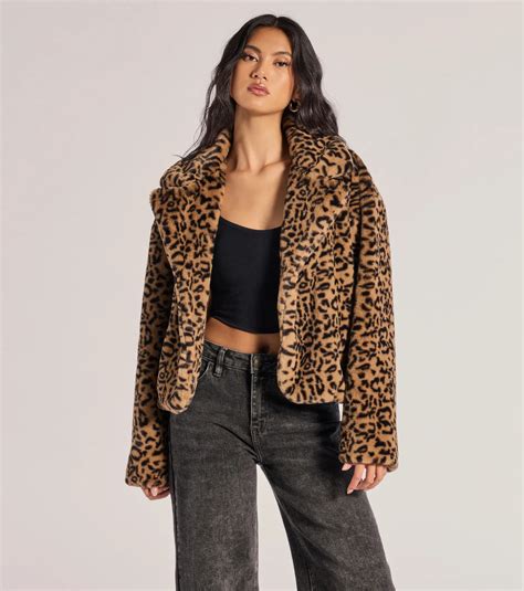 Luxe Glam Leopard Print Faux Fur Jacket And Windsor