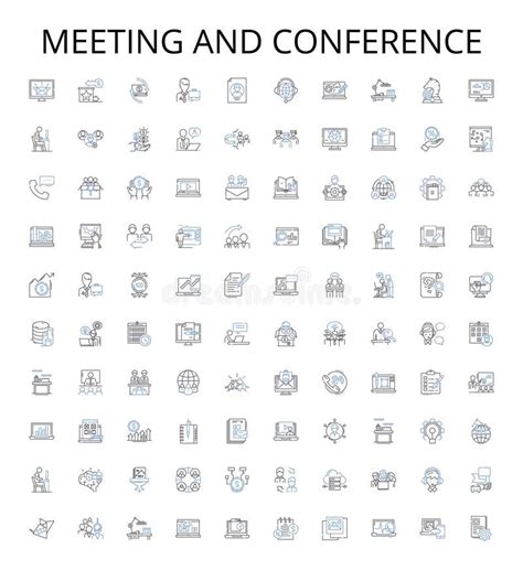Meeting And Conference Outline Icons Collection Conference Meeting