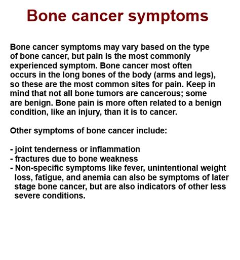 Cancer Symptoms Causes And Treatment Bone Cancer Symptoms