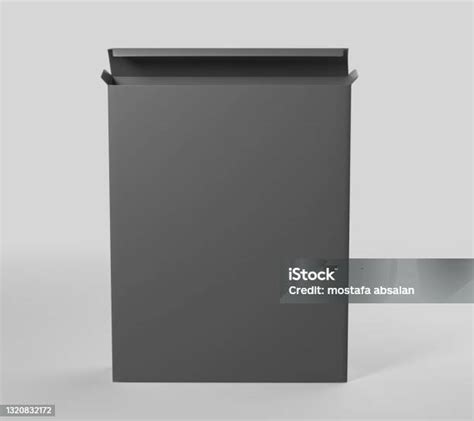 블랙 소프트웨어 박스 모형 중간 크기의 골판지 패키지 박스 라이트 그레이 배경에 격리된 3d 렌더링 0명에 대한 스톡 사진 및 기타 이미지 Istock
