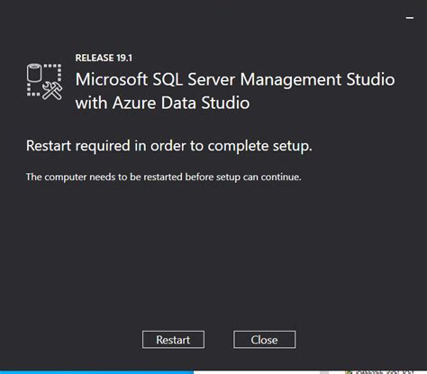 Hey Guys Im Having Trouble Installing Ssms It Asks You To Restart