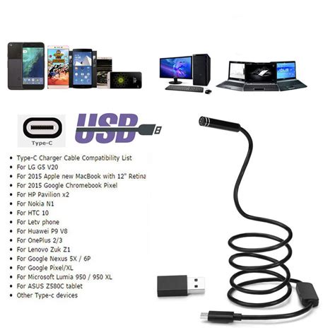 Borescope Usb Type C Endoscoop Inspectie Camera 5m Grandado