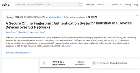 A Secure Online Fingerprint Authentication System For Industrial Iot Devices Over 5g Networks