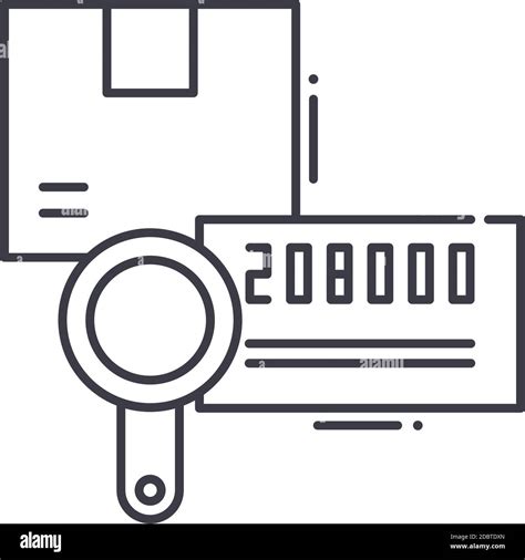 Tracking Number Concept Icon Linear Isolated Illustration Thin Line Vector Web Design Sign