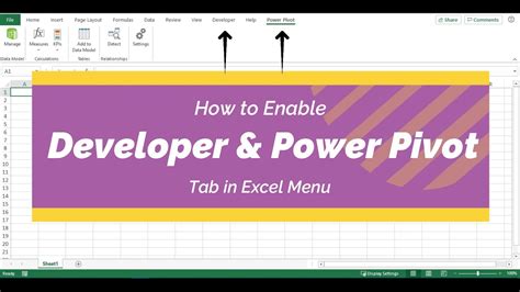 How To Enable Developer Tab In Excel Menu Enable Power Pivot Tab In Excel Menu YouTube