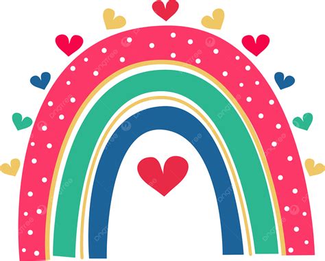 마음 발렌타인 데이와 화려한 무지개 무지개 하트 무지개 발렌타인 사랑 Png 일러스트 및 벡터 에 대한 무료 다운로드