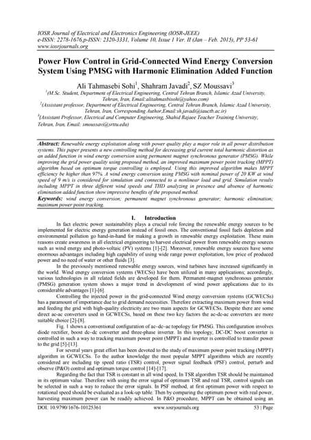 Irjet A Review Of Mppt Algorithms Employed In Wind Energy Conversion
