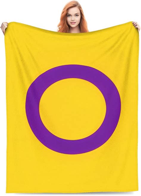 Intersex Pride Flag Bed Blanket Fuzzy Fleece Flannel Throws Blanket