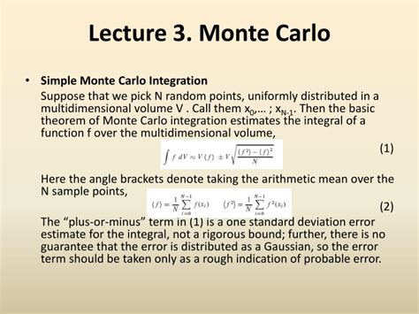 Ppt Lecture 3 Monte Carlo Powerpoint Presentation Free Download Id8896987