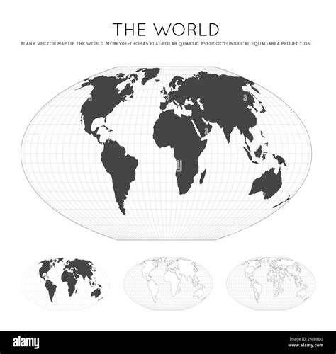Map Of The World Mcbryde Thomas Flat Polar Quartic Pseudocylindrical Equal Area Projection