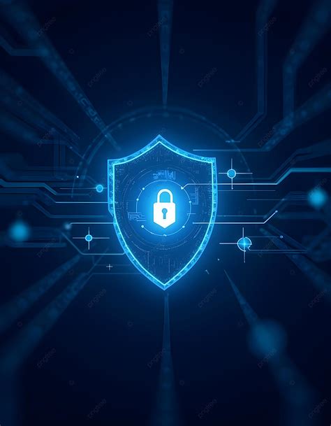 Glow Safety Circuit Based Cybersecurity Shield Background Wallpaper Image For Free Download