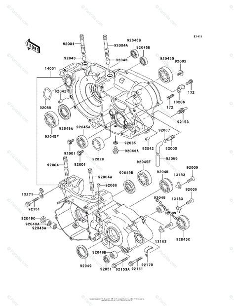 Kawasaki Motorcycle 2005 Oem Parts Diagram For Crankcase