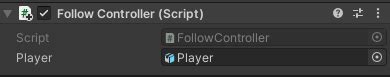 The Follow Controller Script Component With Player GameObject