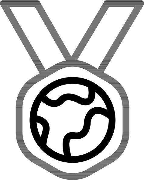 Global Award Badge Icon In Black Line Art 24373884 Vector Art At Vecteezy