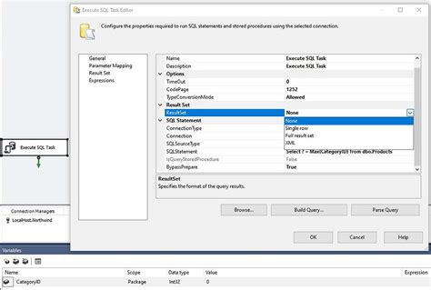 Execute SQL Task In SSIS