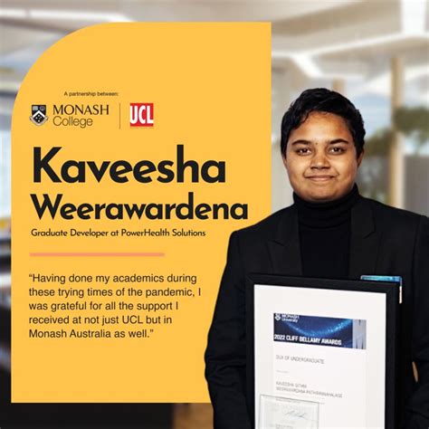 Monash College At Ucl On Linkedin Kaveesha Weerawardanas Journey Is A Testament To Resilience