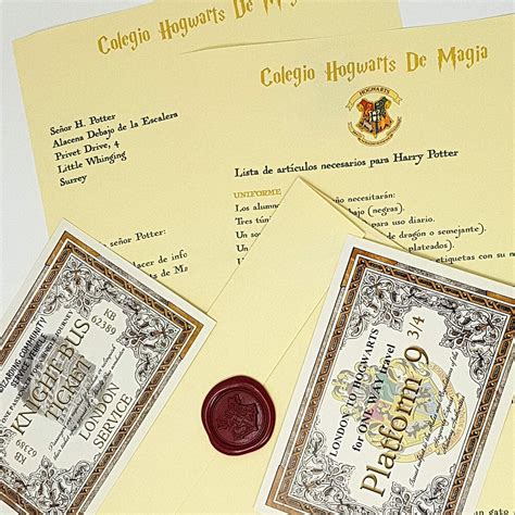 Carta De Aceptación De Harry Potter A Hogwarts