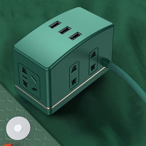 3xusb 포트 4 X 잭 레트로 스피커 라디오 모양 소켓 스위치 및 보호 도어 소켓 Cn 플러그 포리스트 그린