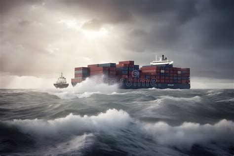 International Container Cargo Ship In The Ocean Neural Network Ai