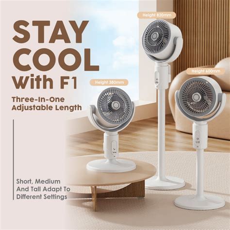 F1 Rechargeable Portable Stand Fan Kipas Angin Berdiri Office Indoor