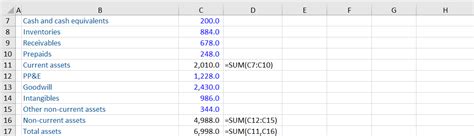 SUM Function Financial Edge