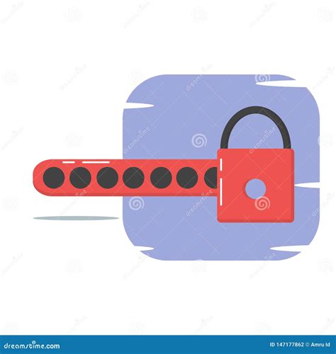 Password Protected Information Security Concept Flat Style Illustration