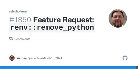Feature Request Renv Remove Python Issue 1850 Rstudio Renv GitHub