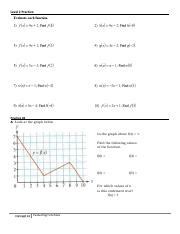 Evaluate Functions Practice Pdf Level Practice Practice A Look At The Graph Below
