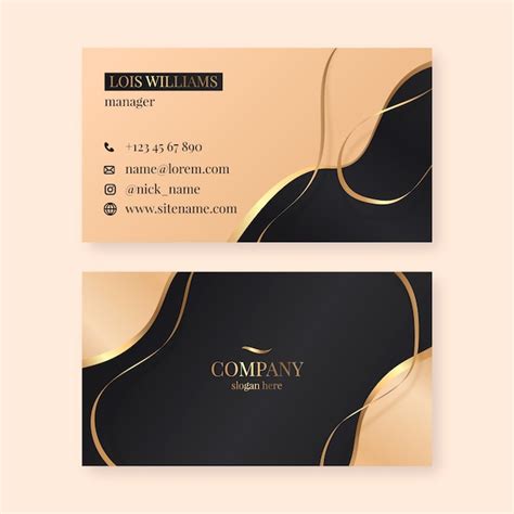 현실적인 우아한 명함 서식 파일 무료 벡터