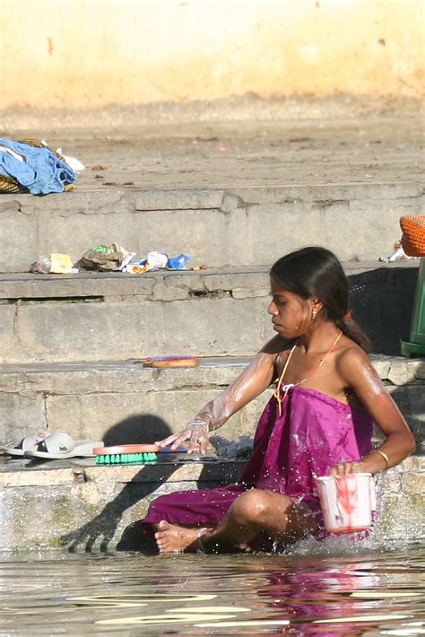 Woman Bathing In Udaipur Rajasthan India Amazing How Tho Flickr
