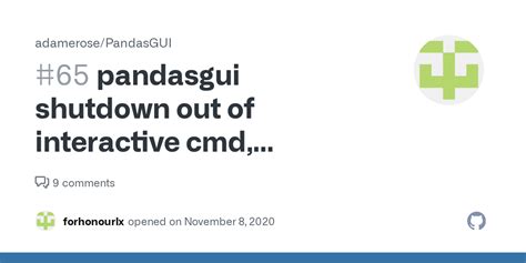 Pandasgui Shutdown Out Of Interactive Cmd Pandasguishowdf Settings