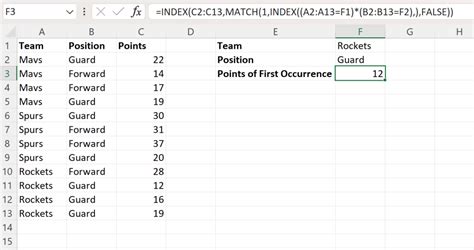 Excel Find First Occurrence Based On Multiple Criteria