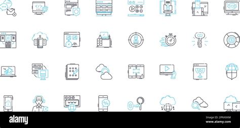Digital Creation Linear Icons Set Design Graphical Animation