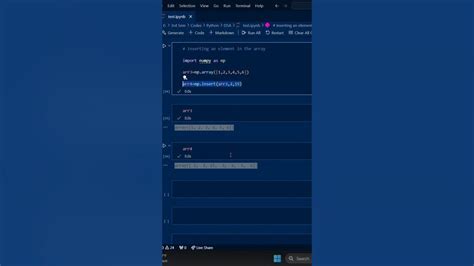 insert elements into an array in python 🐍📥 pythontips shorts youtube
