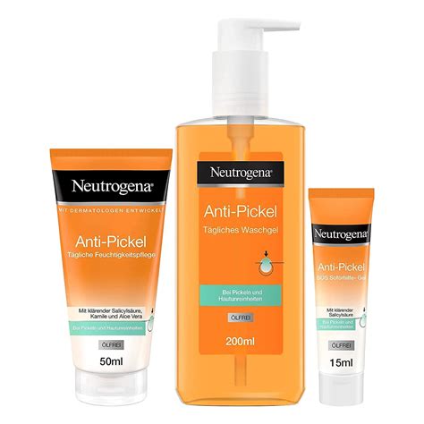 Neutrogena Anti Pimple Skincare Set With Daily Wash Gel 200 Ml Daily Moisturiser 50 Ml